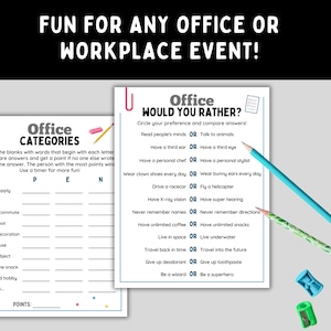 20 Office Party Games Bundle - Printable Team Building Games for Work ...