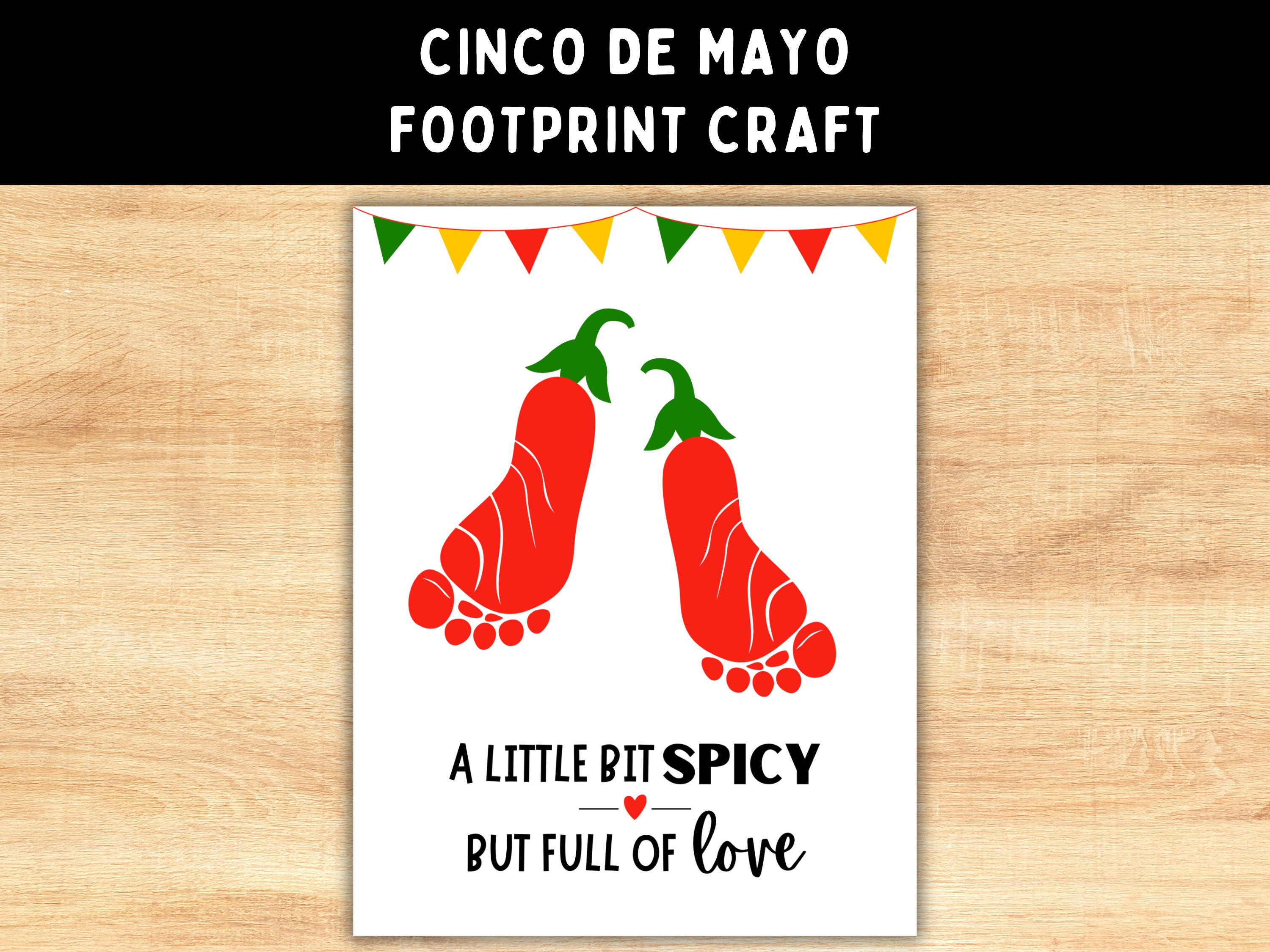Cinco De Mayo Chili Pepper Footprint Craft Printable DIY Cinco De Mayo ...