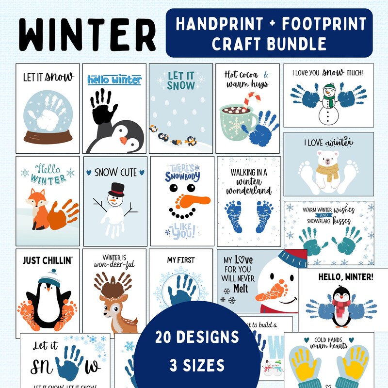 Winter Crafts Printables - Etsy