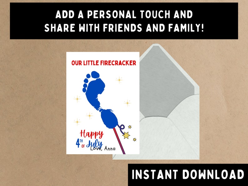 4th of July Little Firecracker Handprint Craft Printable DIY July 4th ...