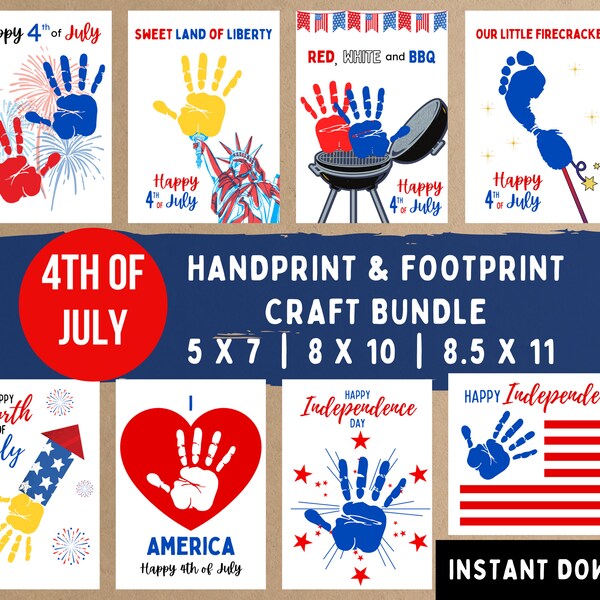 4th of July Baby Footprint - Etsy