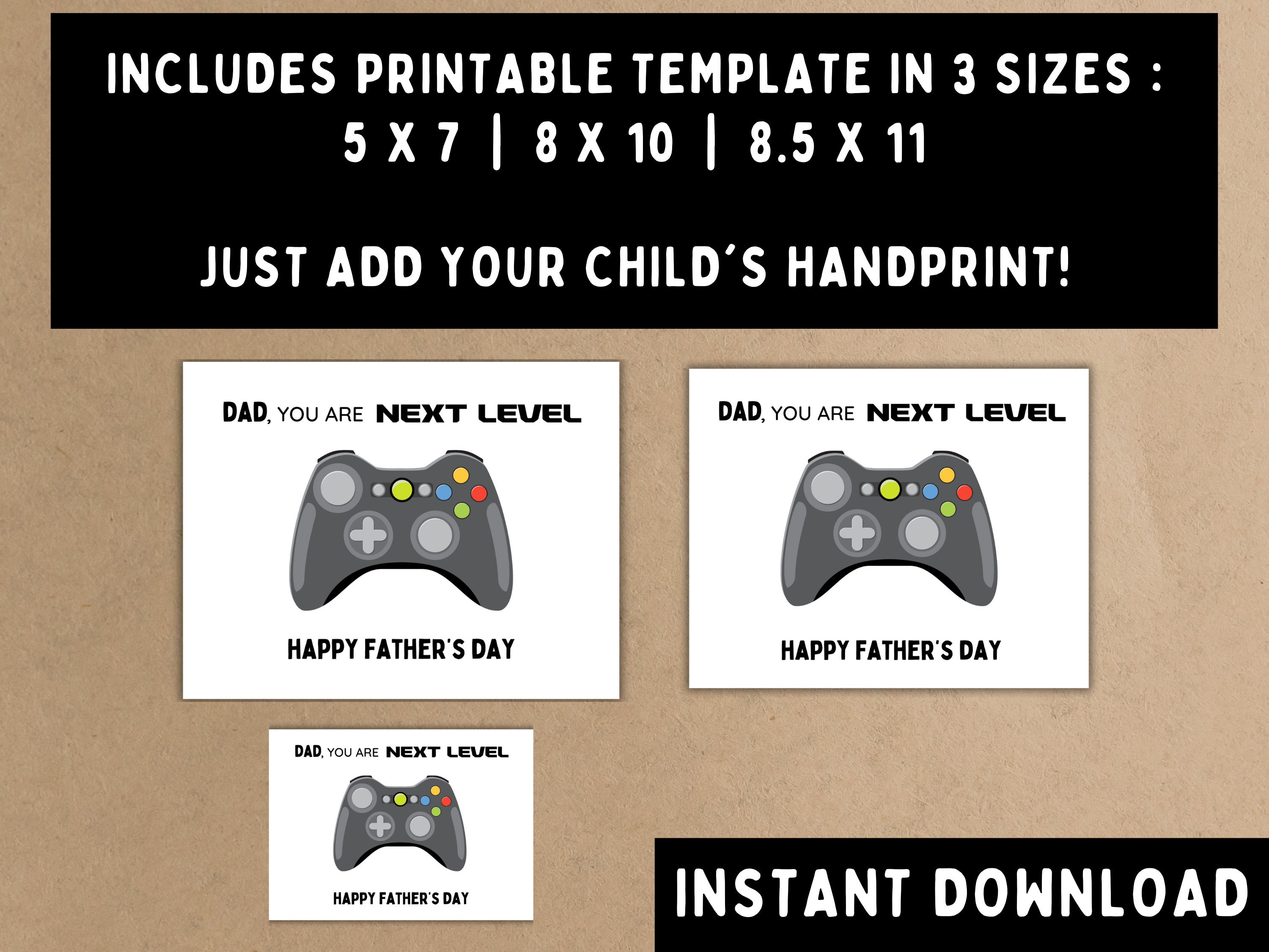 Father's Day Gamer Handprint Craft Printable DIY Handprint Activity Dad ...