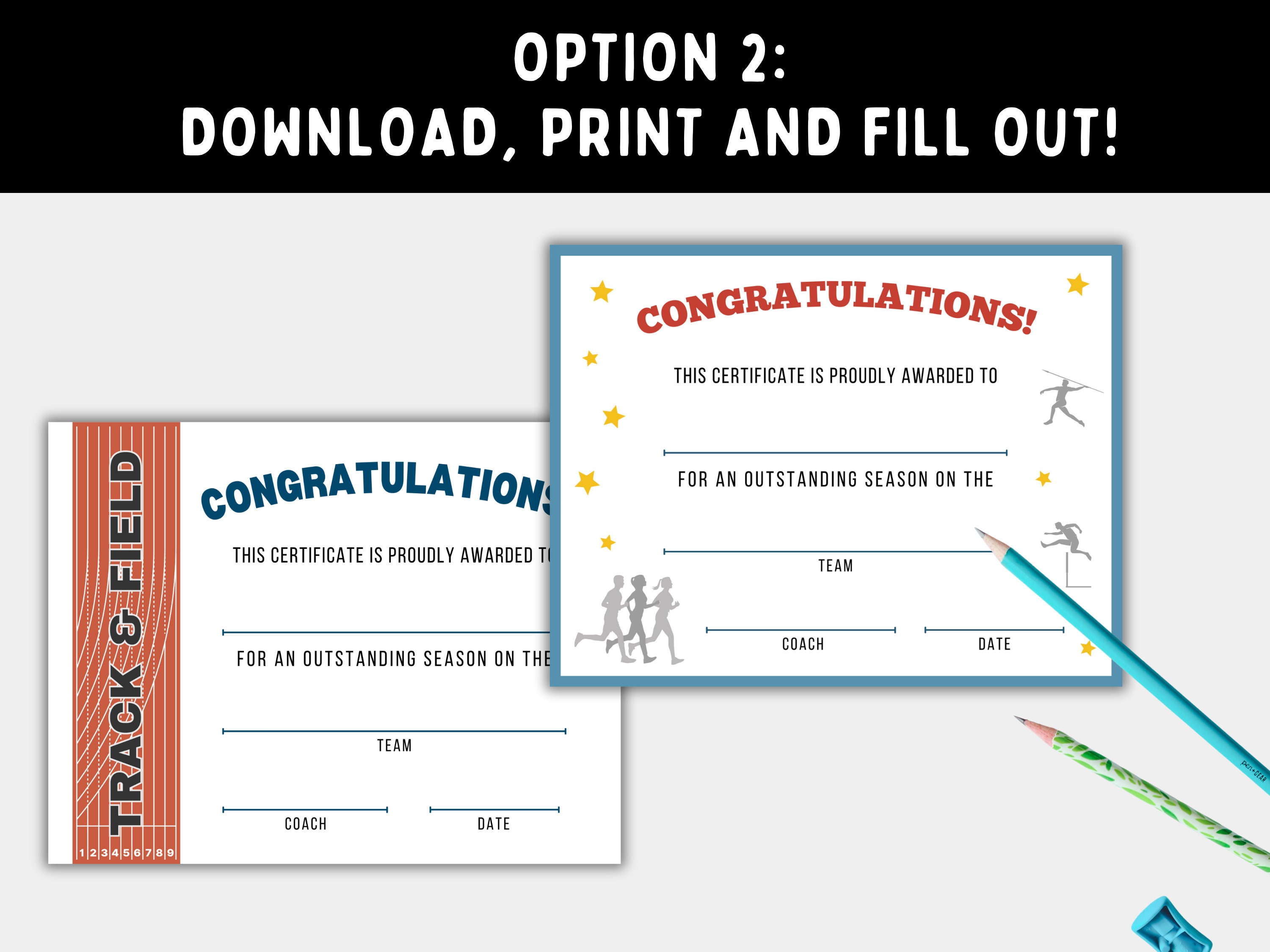 Track and Field Team Certificates Editable Track Participation ...