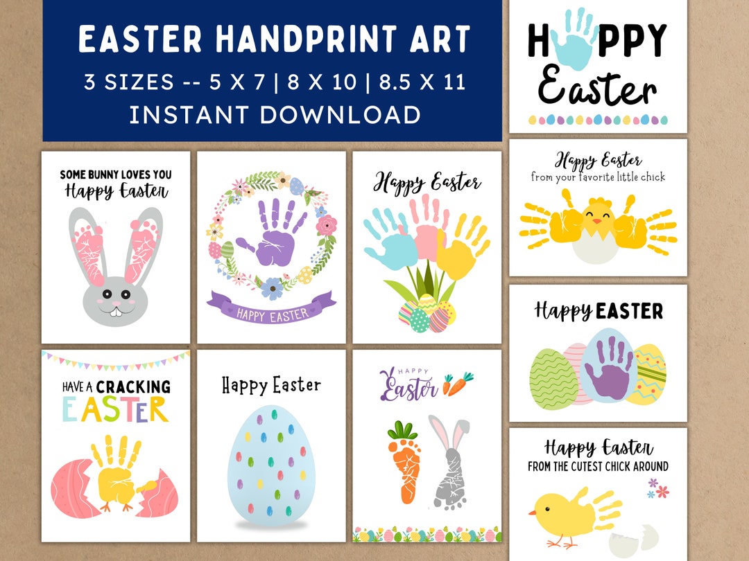10 Easter Handprint and Footprint Craft Bundle Printable DIY Spring ...