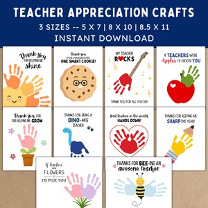 Teacher Appreciation Handprint and Fingerprint Craft Bundle ...