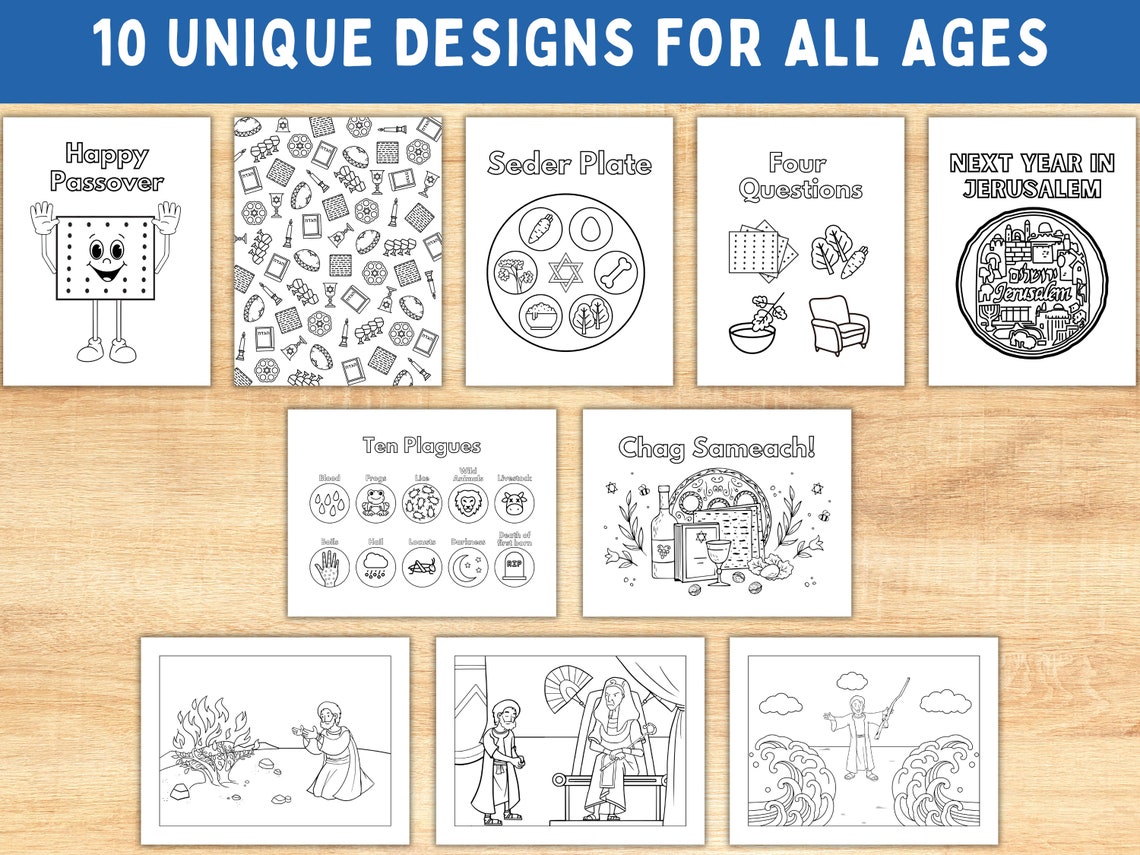 10 Passover Coloring Pages -- Printable Seder Activities for Kids ...