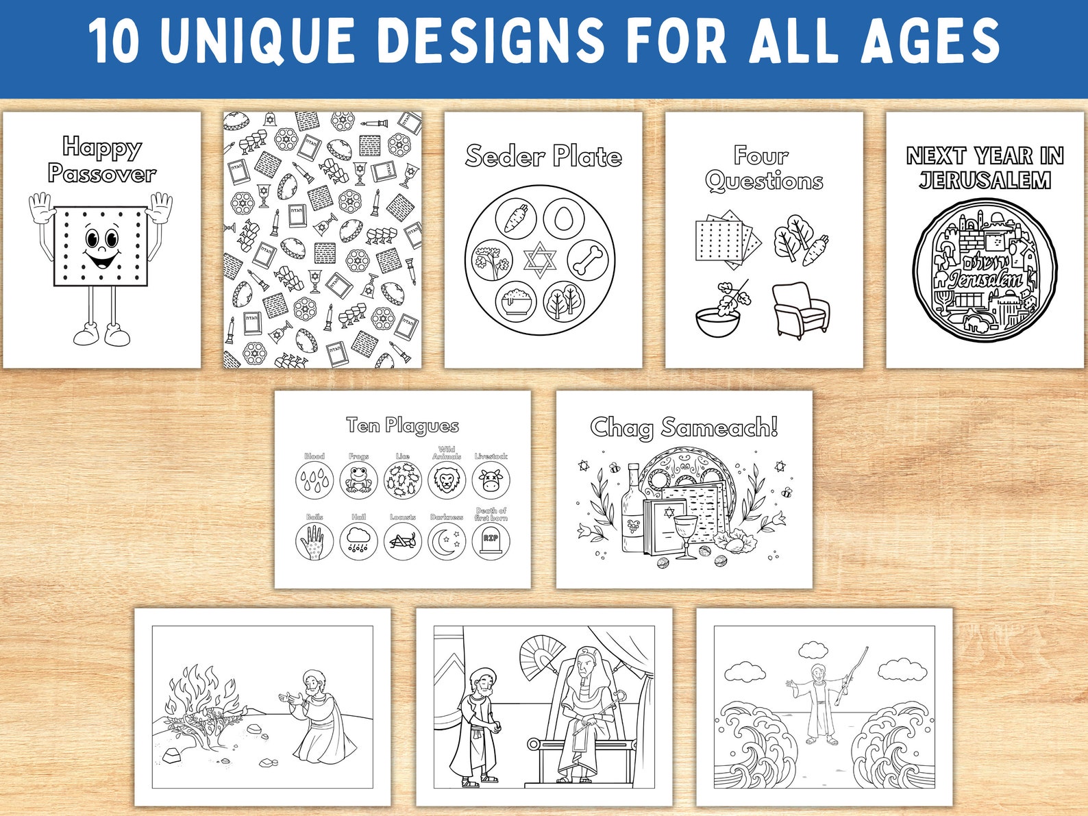 10 Passover Coloring Pages -- Printable Seder Activities for Kids ...