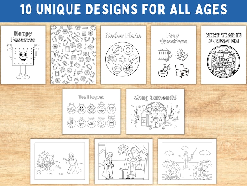 10 Passover Coloring Pages -- Printable Seder Activities for Kids ...