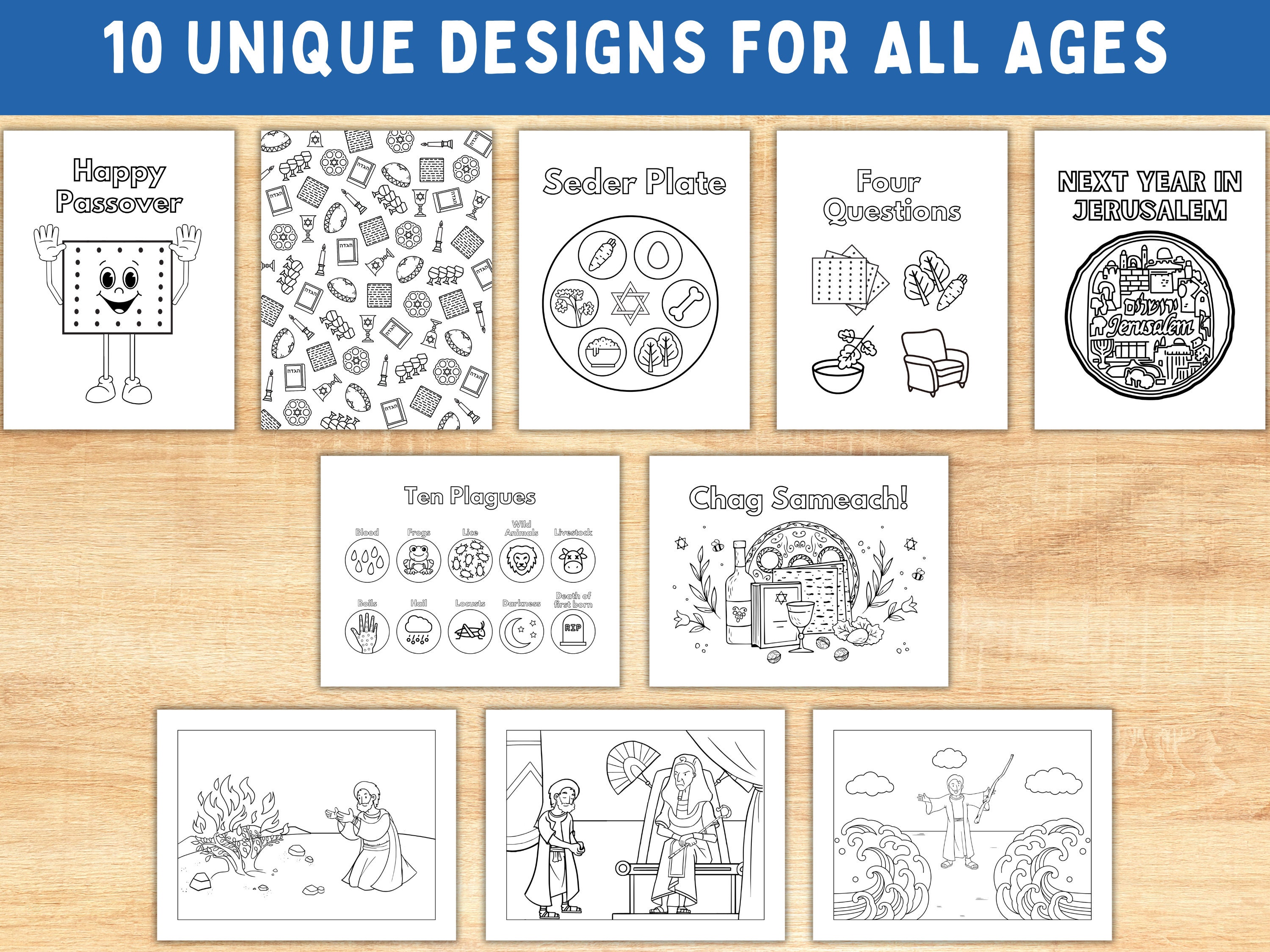 10 Passover Coloring Pages -- Printable Seder Activities for Kids ...