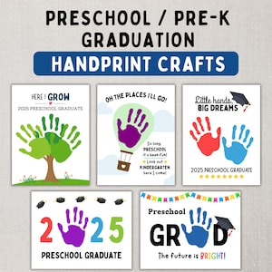 Preschool / Pre-k Graduation Handprint Craft Bundle -- Printable DIY ...