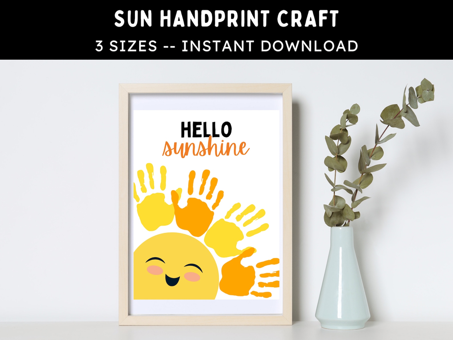 Hello Sunshine Handprint Craft Printable DIY Spring Art Activity for ...