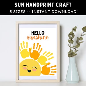 Hello Sunshine Handprint Craft -- Printable DIY Spring Art Activity for ...
