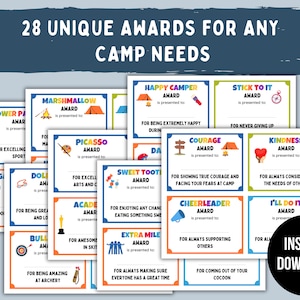 Summer Camp Awards Camper Award Certificates Boys & Girls Camp Awards ...