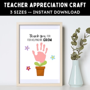Teacher Appreciation Flower Handprint Craft -- Printable DIY Art ...