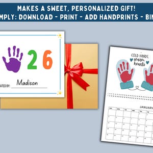 2026 Printable Handprint Calendar Craft - DIY Keepsake and Gift From ...