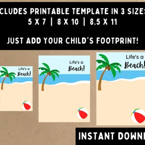 Summer Beach Footprint Craft -- Printable DIY Seasonal Art Activity for ...