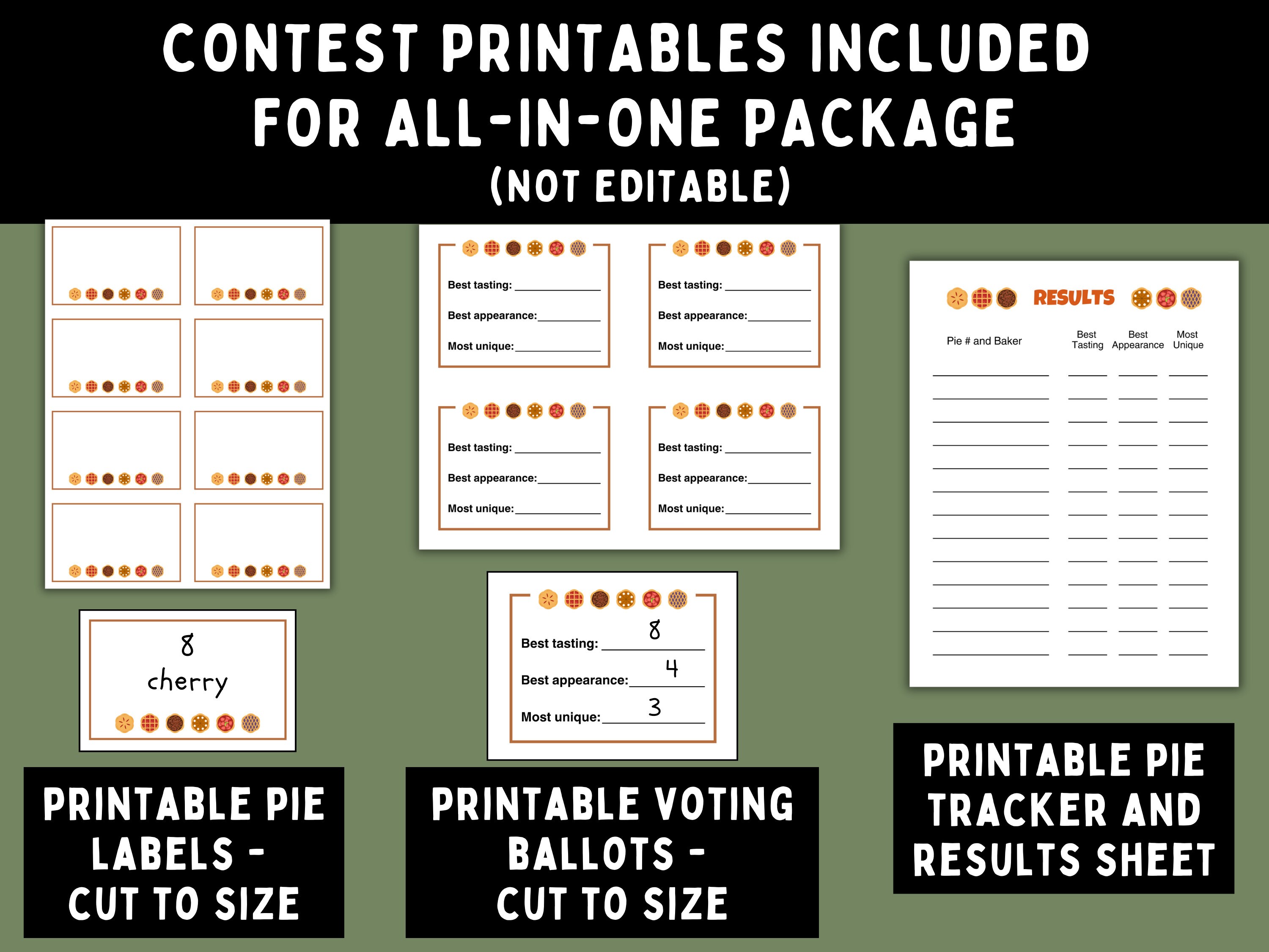 Pie Bake-off / Pie Swap / Pie Contest - Editable Canva Template Flyer ...