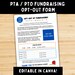 PTA / PTO Fundraising Opt-out Form - Editable Canva Template - Pto/pta Parent Opt Out Template ...