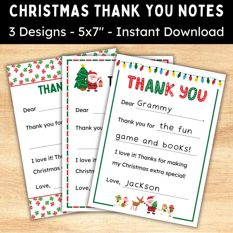 Christmas Fill in the Blank Thank You - Etsy