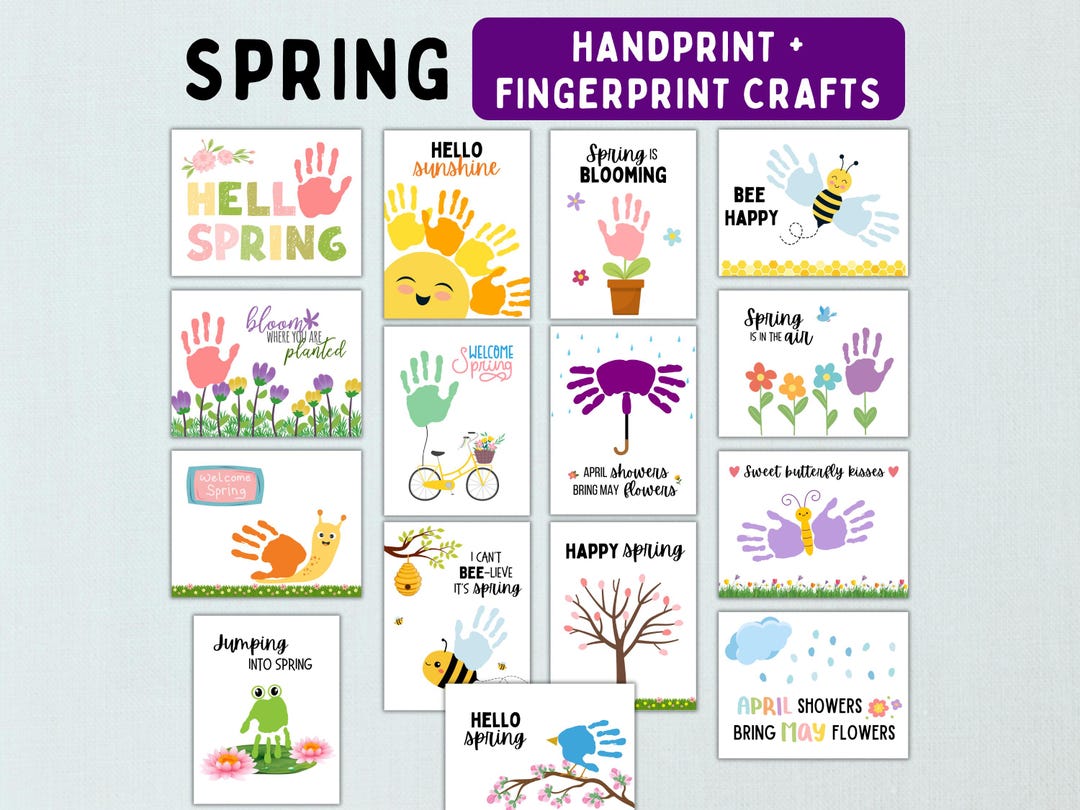 Spring Handprint Crafts -- Printable DIY Seasonal Art Activities for ...