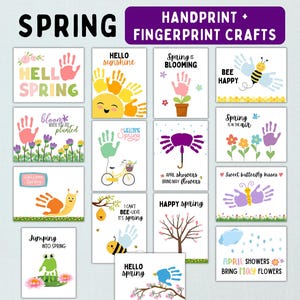 Spring Handprint Crafts -- Printable DIY Seasonal Art Activities for ...