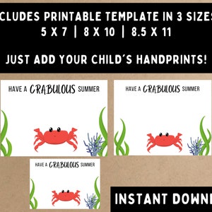 Summer Crab Handprint Craft -- Printable DIY Art Activity for Kids ...