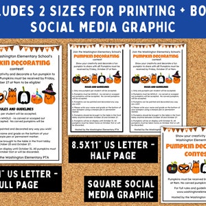 Pumpkin Decorating Contest - Editable Canva Template for Pumpkin ...