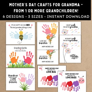 Mother's Day for Grandma Handprint Craft Bundle Printable DIY Craft ...