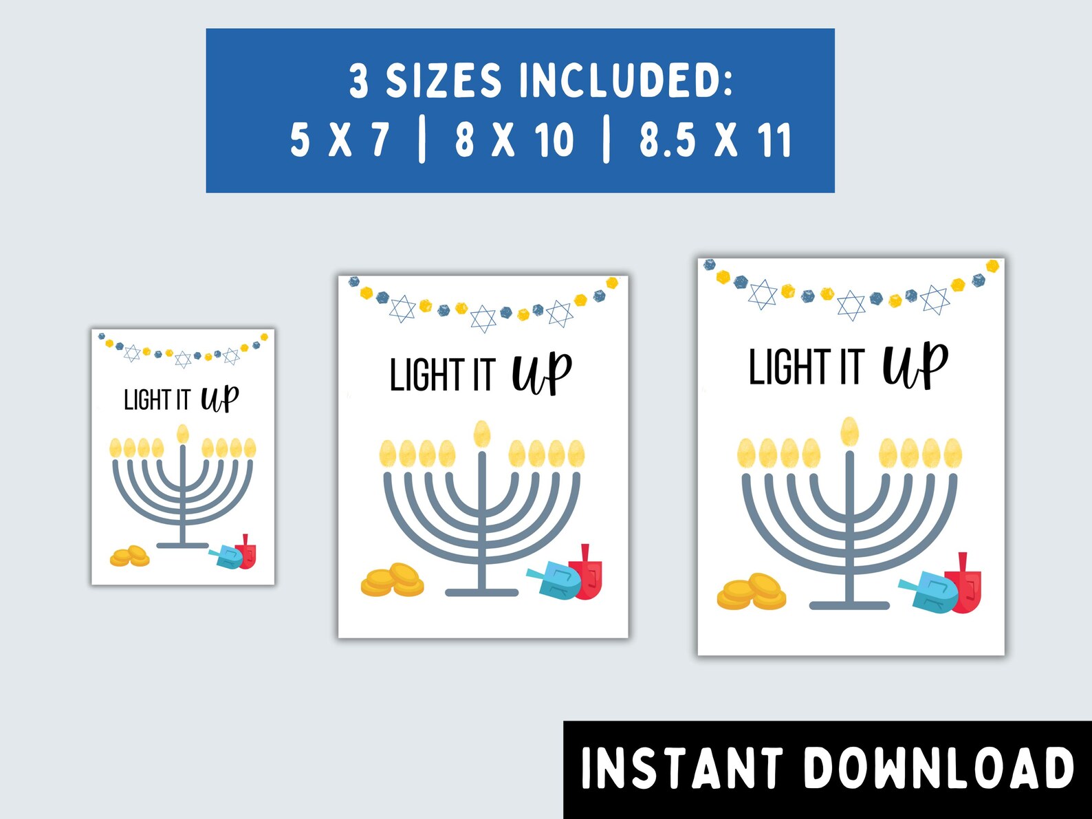 Hanukkah Handprint Craft Bundle -- Printable Chanukah Activity for Kids ...