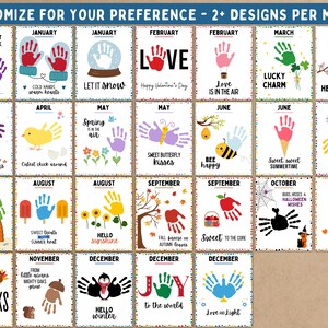 Handprint Memory Book Printable Handprint Craft Monthly Handprint Art ...