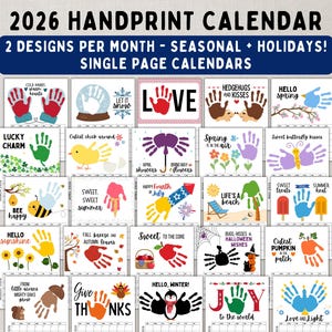 2026 Handprint Calendar - Printable Keepsake Craft for Kids, Toddlers ...