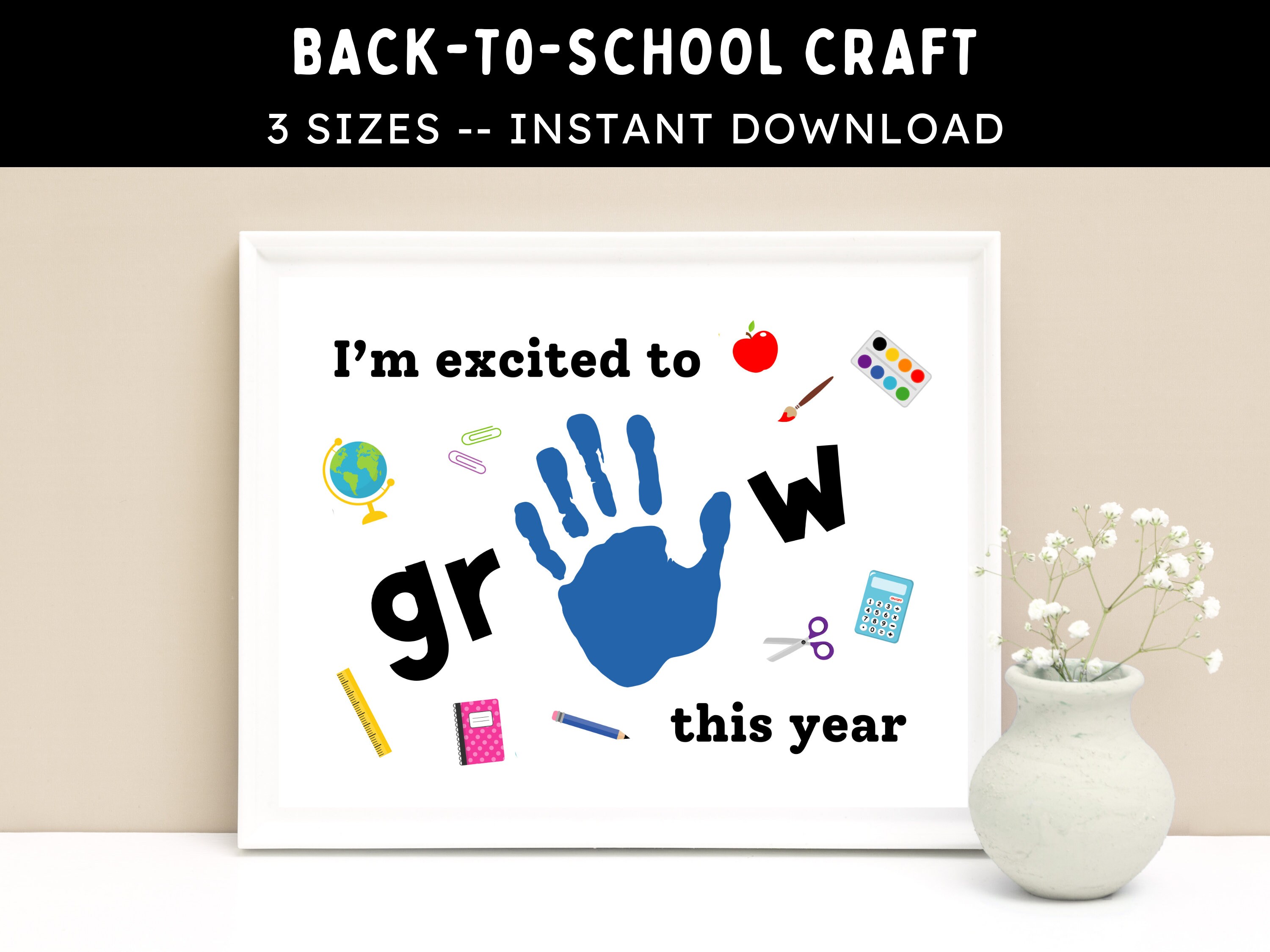 Back to School Handprint Craft Printable DIY Craft Activities Handprint ...