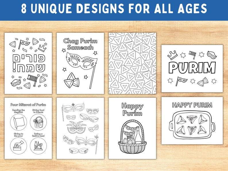 Purim Coloring Pages -- Printable Jewish Holiday Activities & Crafts ...