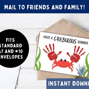 Summer Handprint & Footprint Craft Bundle -- Printable DIY Summertime ...