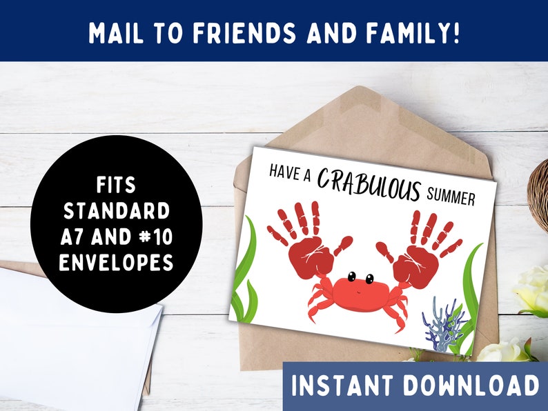 Summer Handprint & Footprint Craft Bundle -- Printable DIY Summertime ...