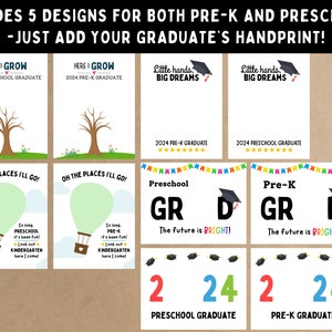 Preschool / Pre-k Graduation Handprint Craft Bundle Printable DIY Craft ...
