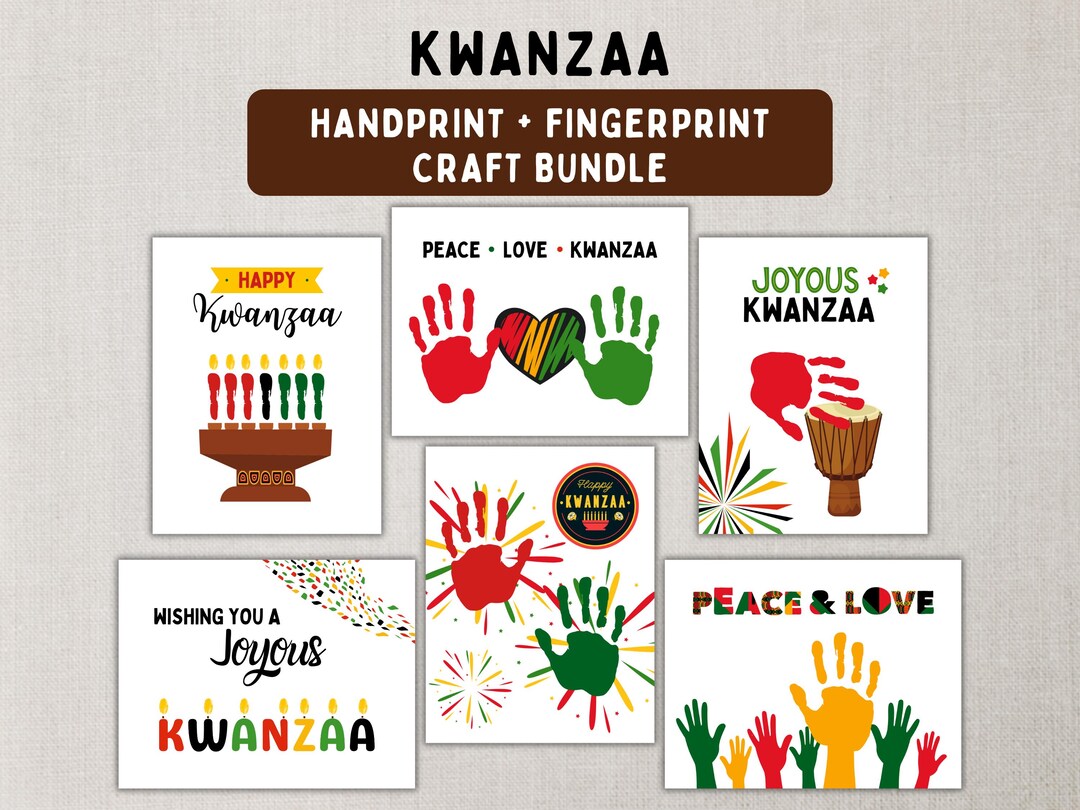 Kwanzaa Handprint and Fingerprint Craft Bundle - Printable School and ...