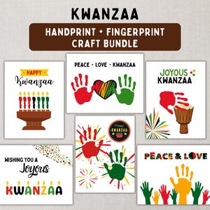 Kwanzaa Handprint and Fingerprint Craft Bundle - Printable School and ...