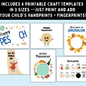6 Passover Handprint Craft Templates -- Printable Pesach Art for Kids ...