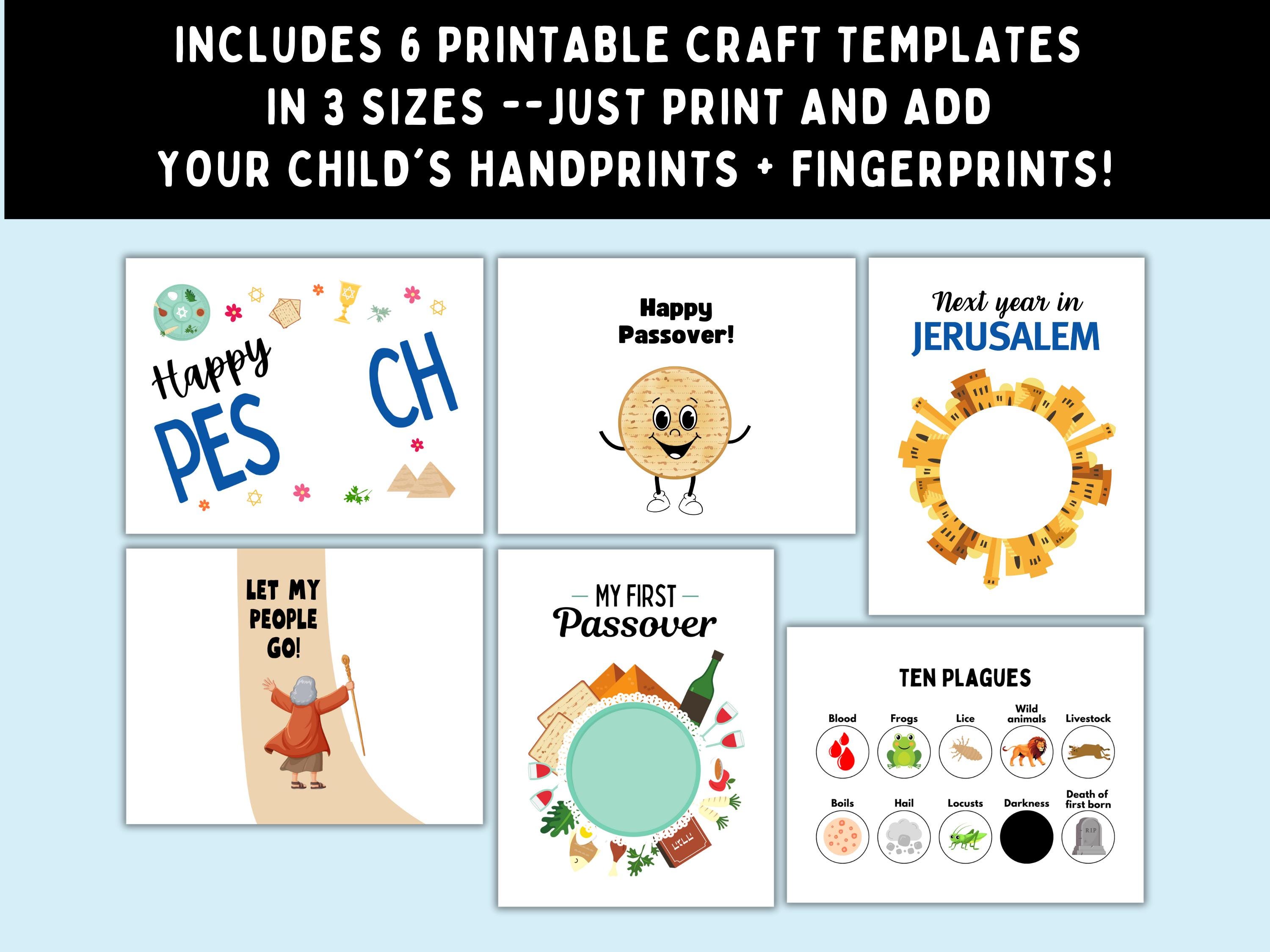 6 Passover Handprint Craft Templates -- Printable Pesach Art for Kids ...