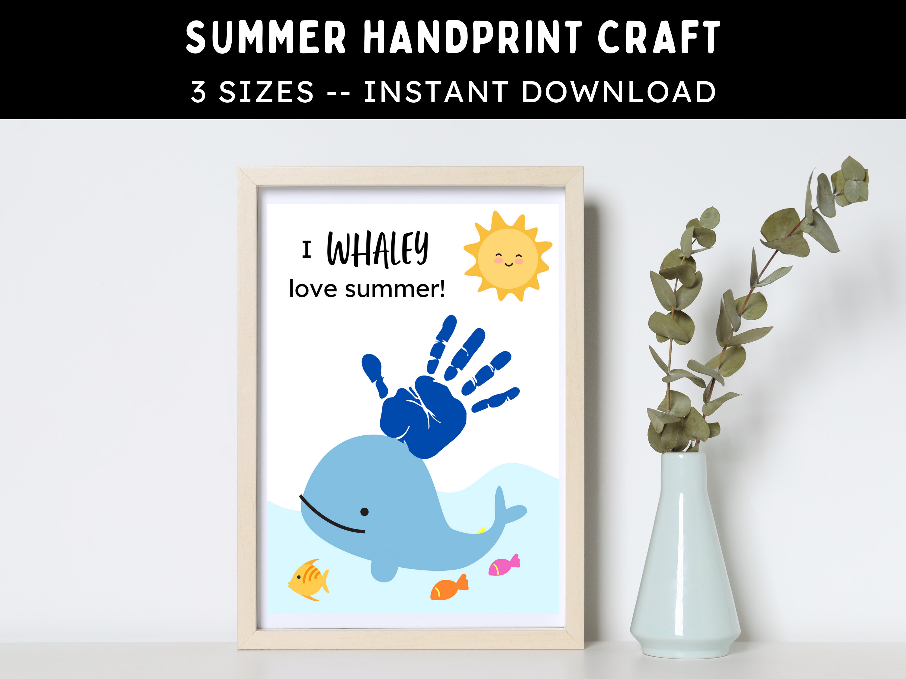 Summer Whale Handprint Craft Printable DIY Ocean Art Activity for Kids ...