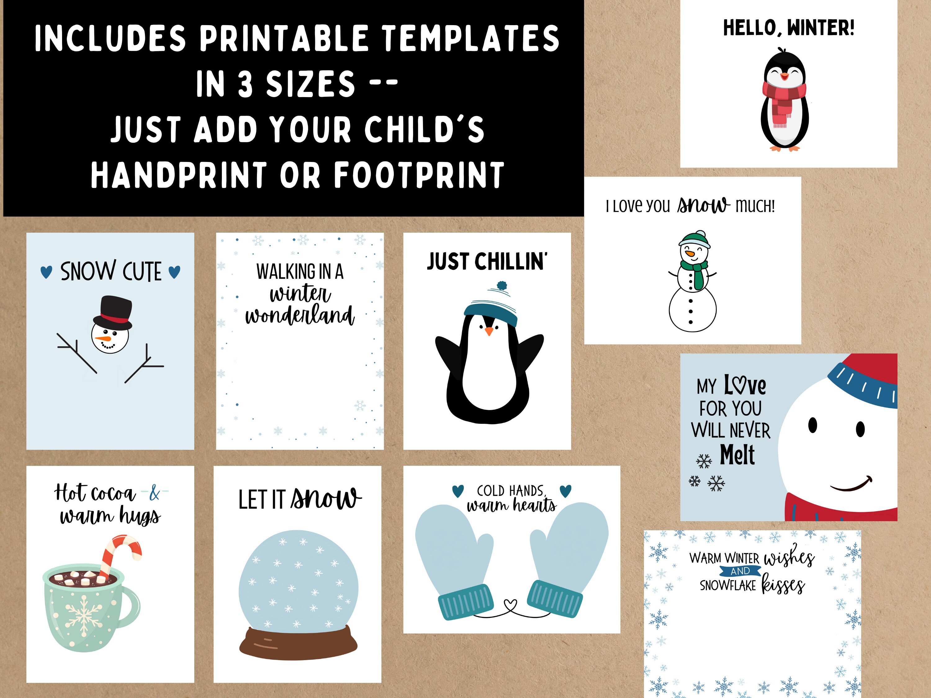 10 Winter Handprint and Footprint Craft Bundle Printable DIY Winter ...
