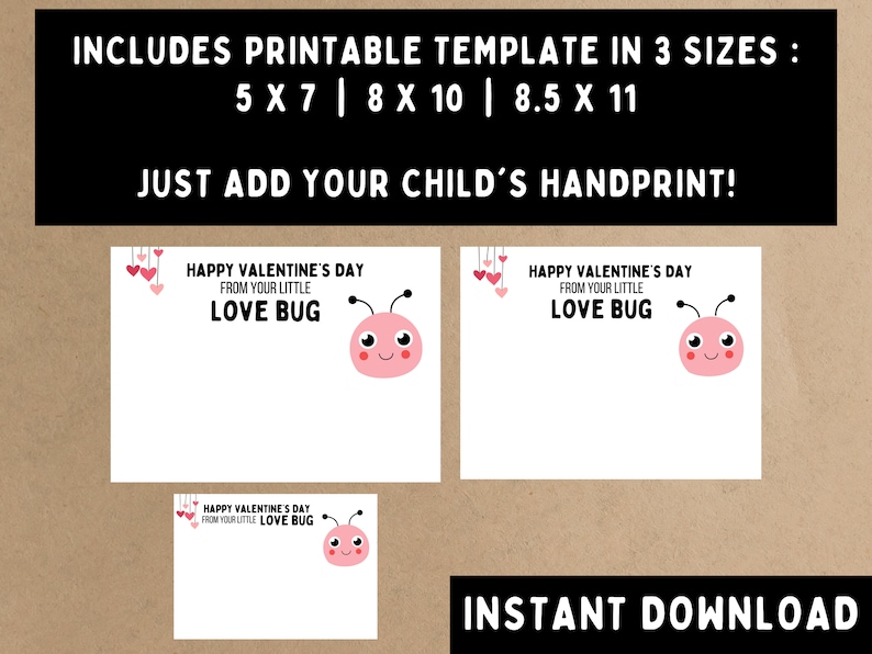 Valentine's Day Lovebug Handprint Craft -- Printable DIY Holiday Art ...