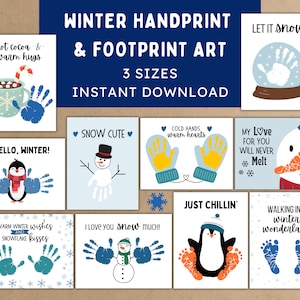 10 Winter Handprint and Footprint Craft Bundle Printable DIY Winter ...