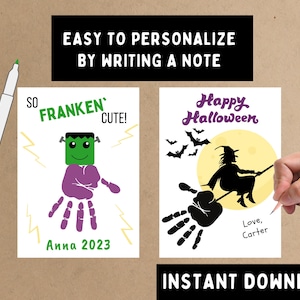 Halloween Handprint and Footprint Craft Bundle -- Printable DIY Art ...