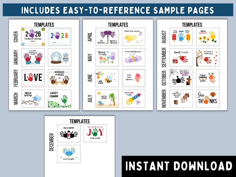 2026 Printable Handprint Calendar Craft - DIY Keepsake and Gift From ...