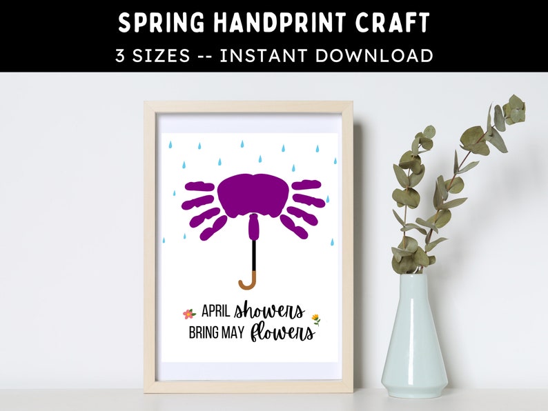 Spring April Showers Handprint Craft Printable DIY Spring Craft ...