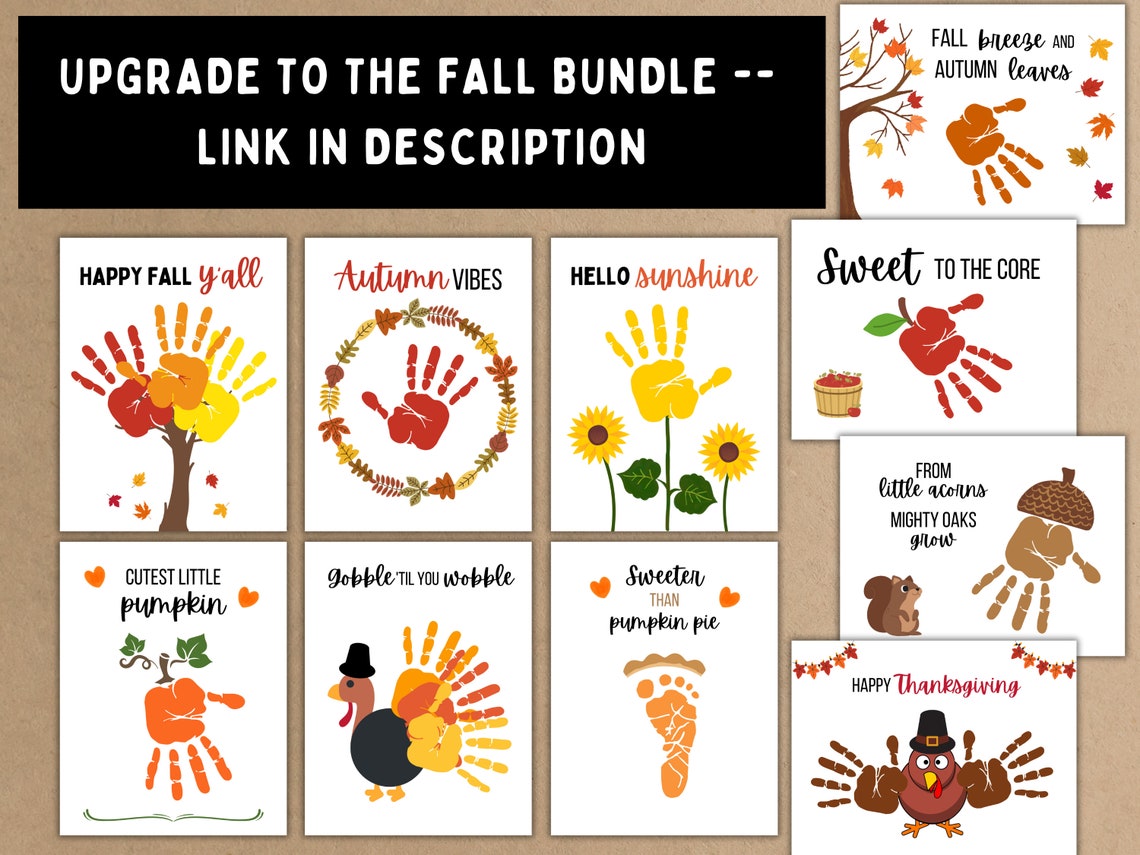 Pumpkin Handprint Craft Printable DIY Autumn Handprint Activity Fall ...