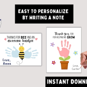 Teacher Appreciation Handprint and Fingerprint Craft Bundle ...