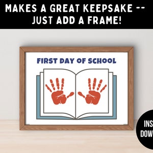First Day of School Handprint Printable First Day Art Handprint ...